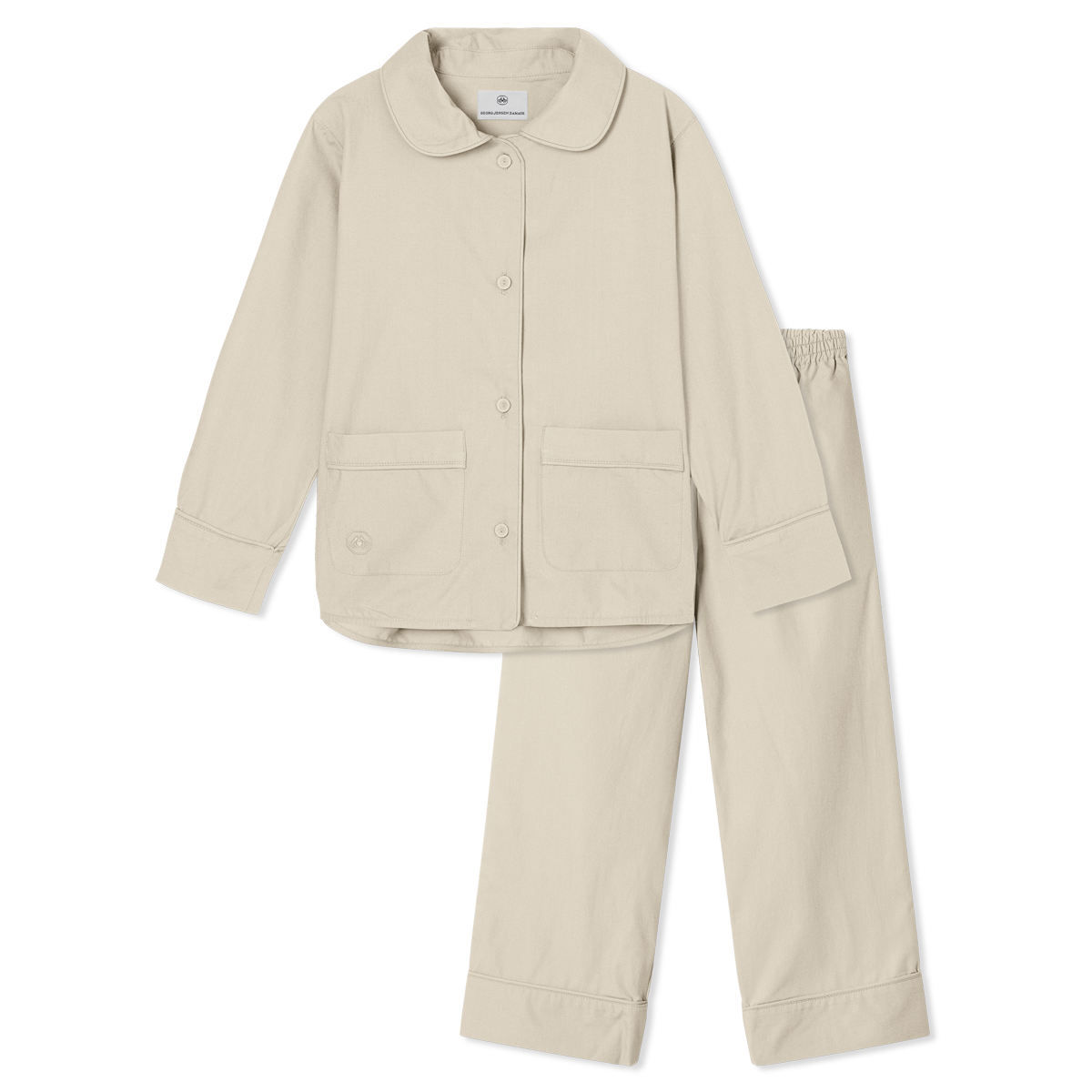 Beige pyjamas för barn i ekologisk bomull