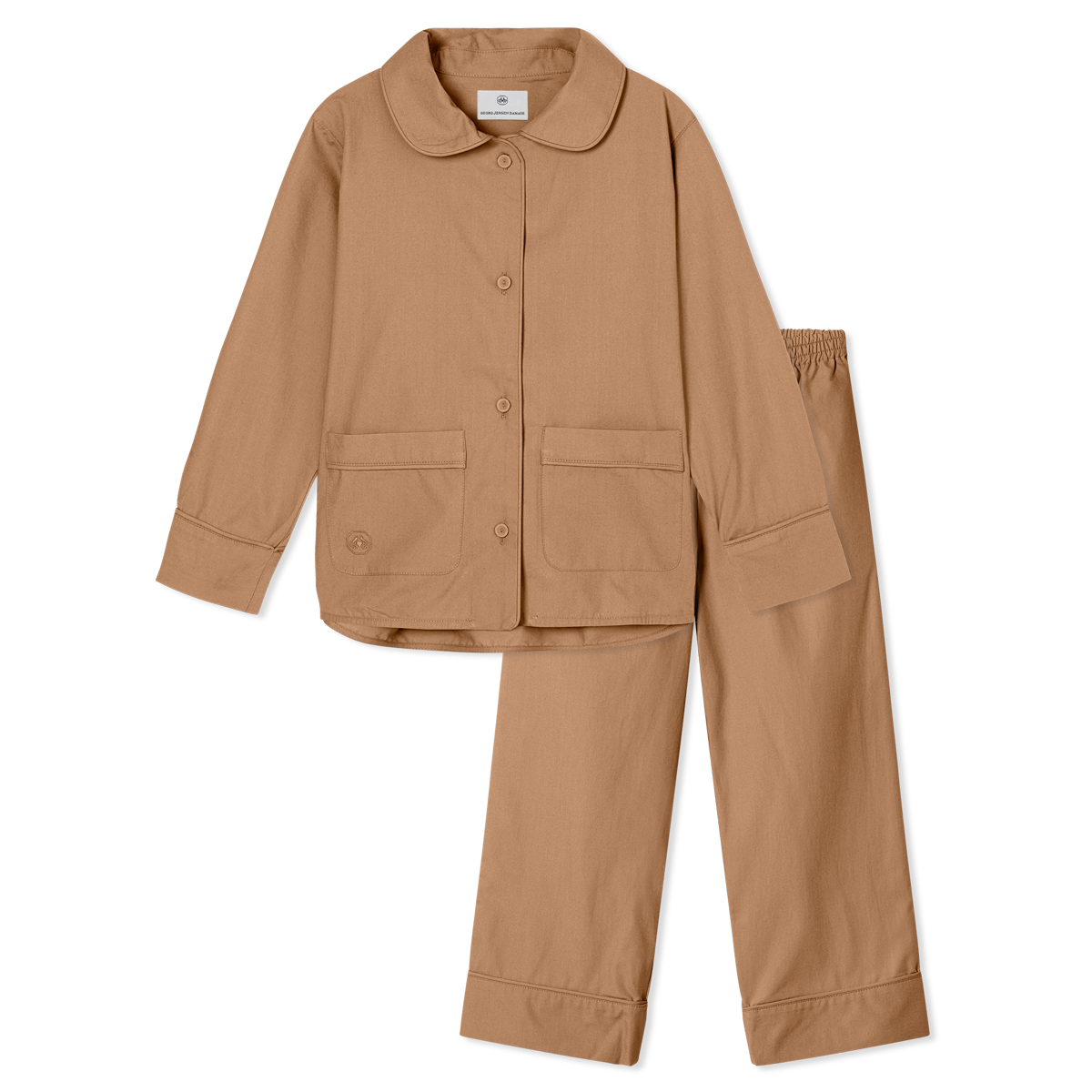 Brun pyjamas för barn i ekologisk bomull